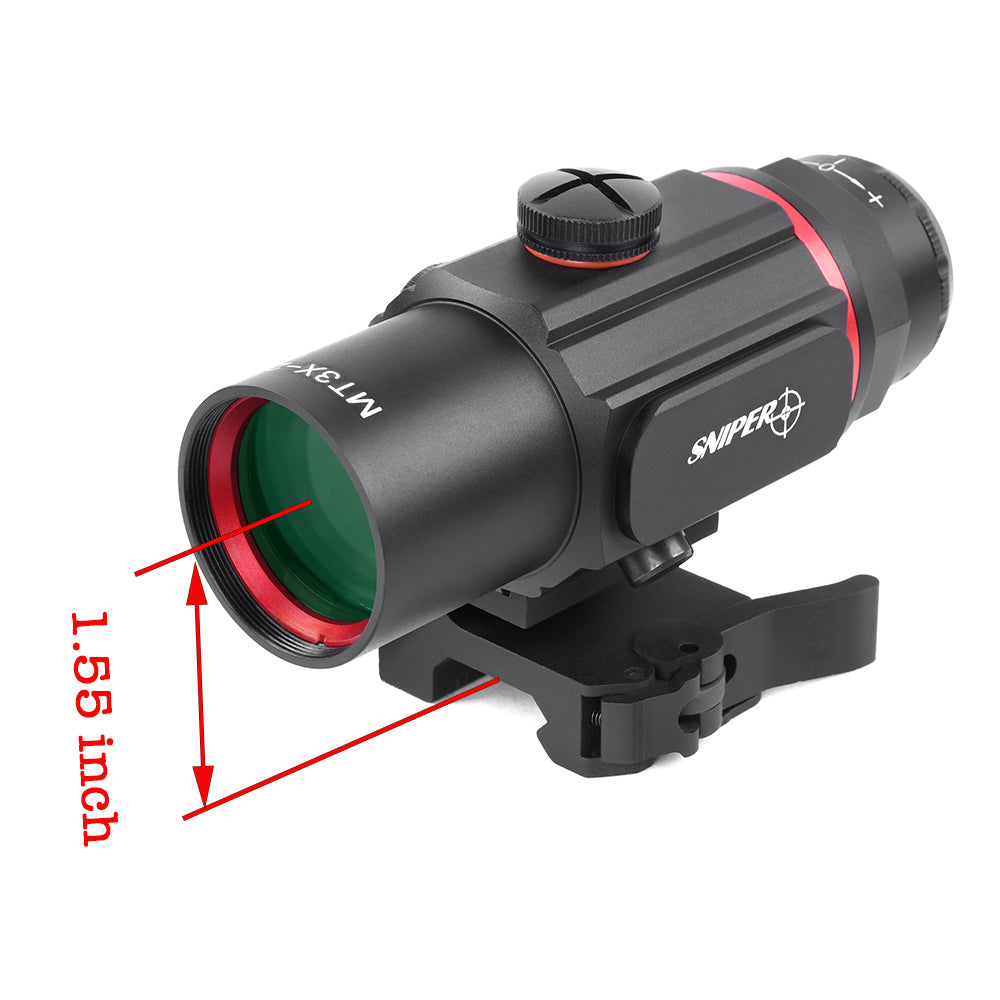 3X Red Rot Magnifier with Quick Release Mount, Flip to Side Red Dot Ma ...