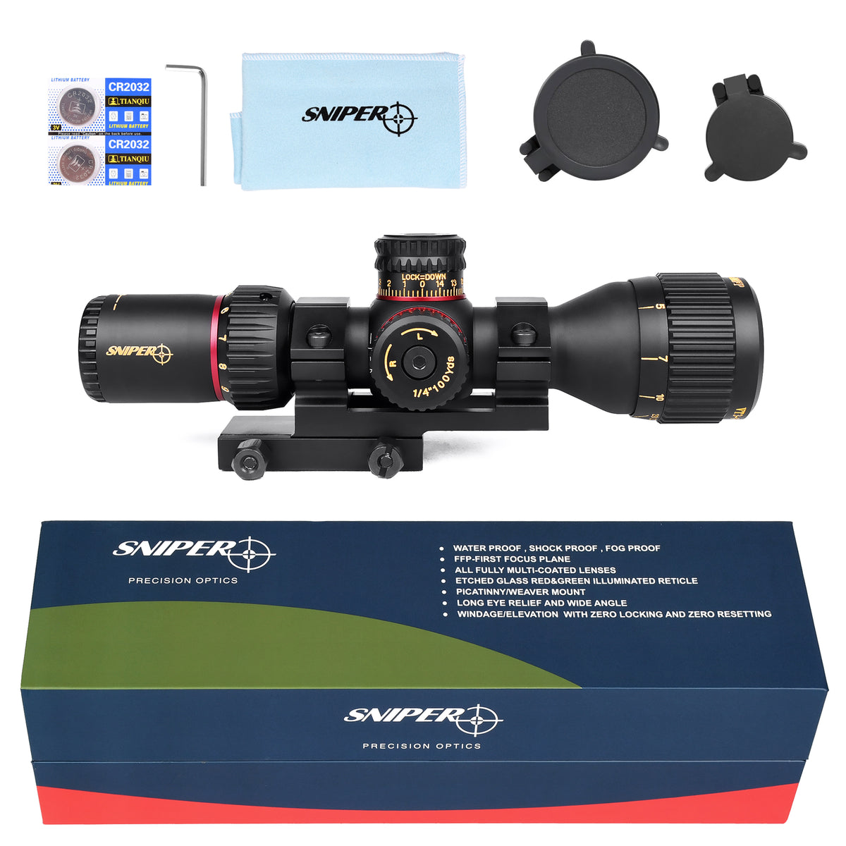 Sniper VT3-12X33MFFP First Focal Plane (FFP) Scope with Red/Green Illu ...