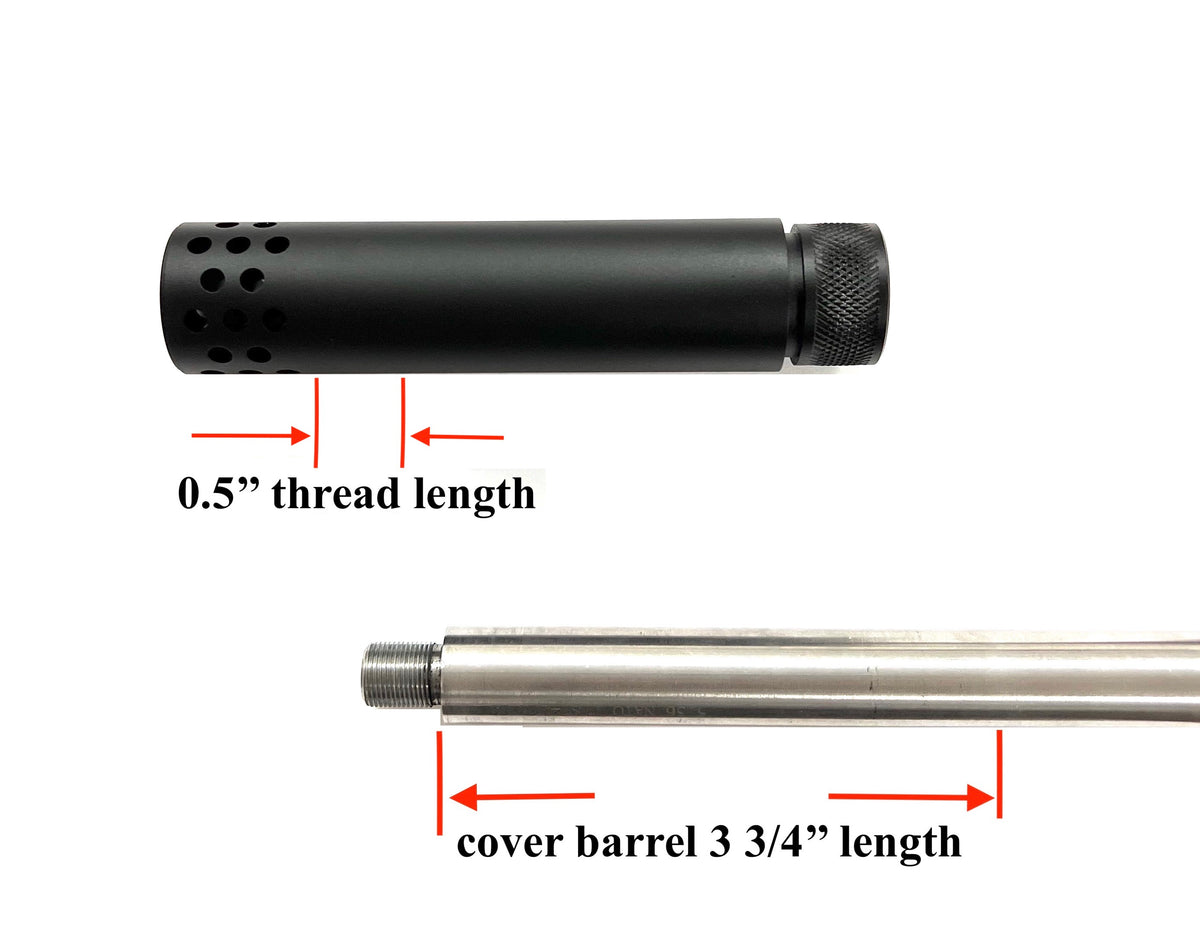 AR10 .308 CAL SLIP OVER BARREL SHROUD WITH MULTI PORT MUZZLE BRAKE ...