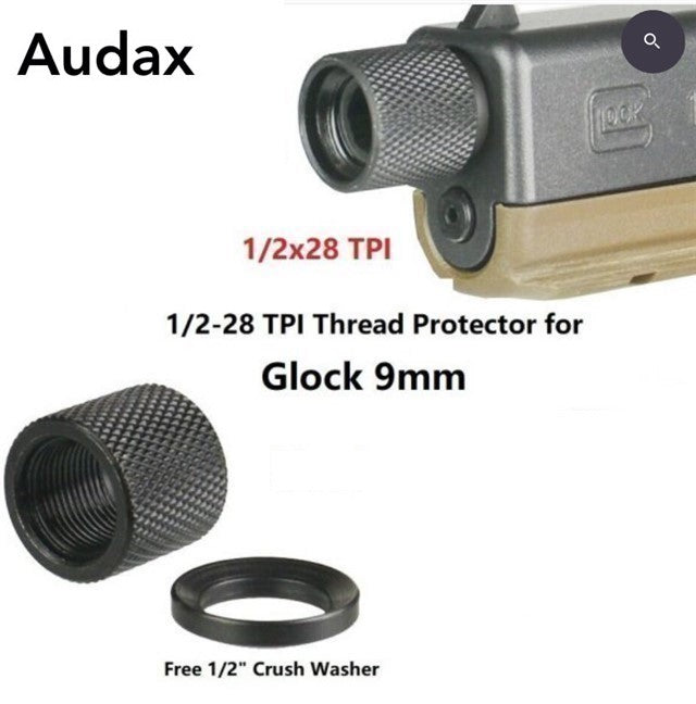 Audax glock thread protector 1/2x28 thread black – Texas Precision ...