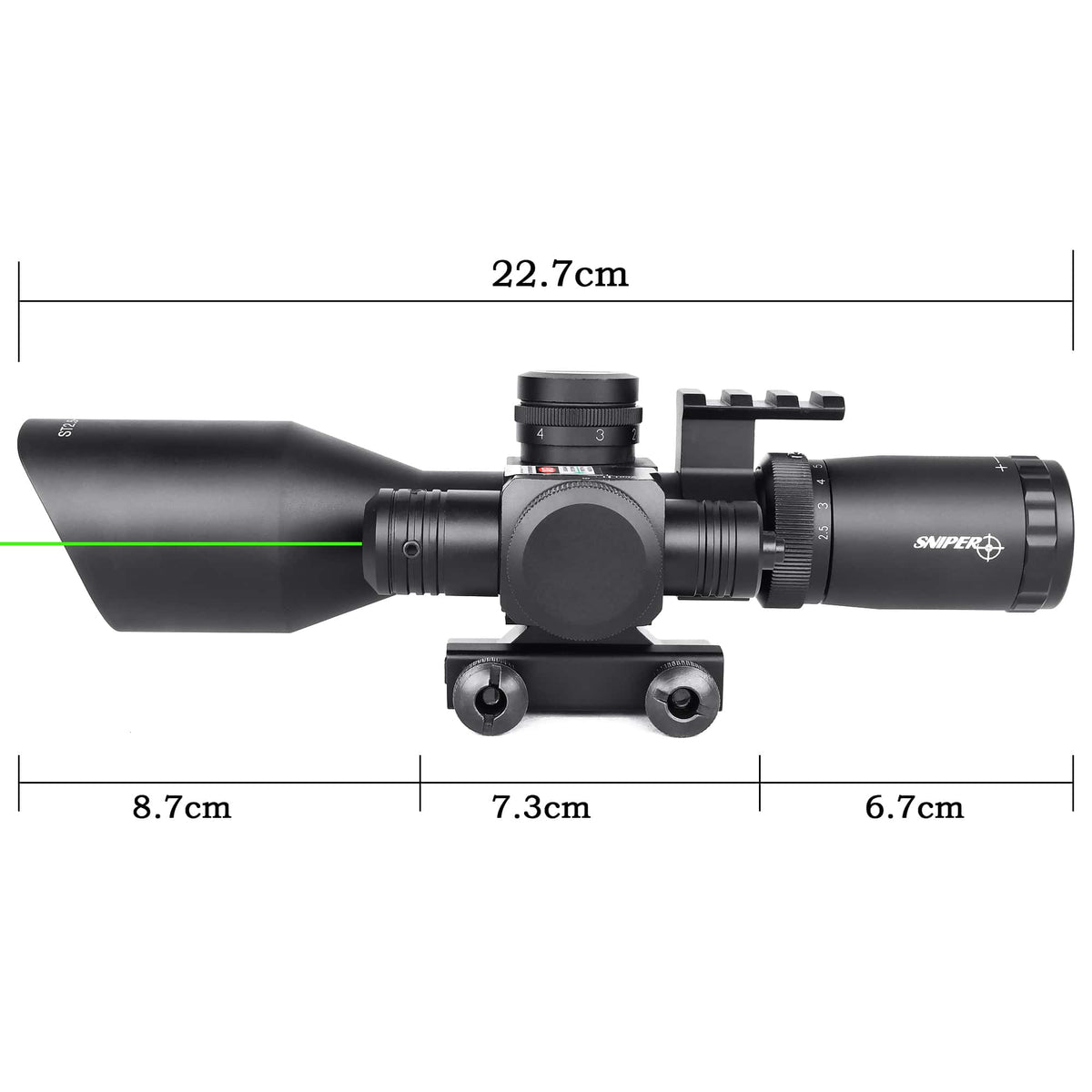 ST 2.5-10x40 Tactical Rifle Scope Combo R/G Mil-dot illuminated Green ...
