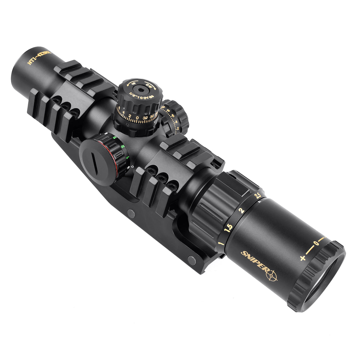 Sniper NT 1-4X28 Tactical Rifle Scope Red/Green Illuminated Reticle ...