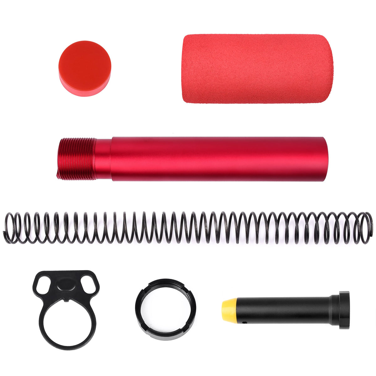 AR15 PISTOL BUFFER TUBE ASSEMBLY KITS WITH FOAM PAD (Blue/Red/Green/Or ...
