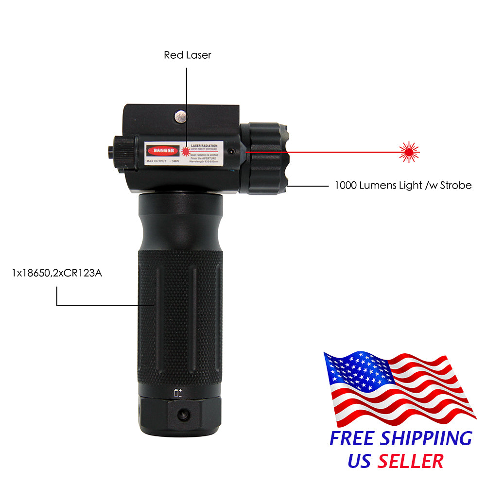 Sniper GP01R Tactical Vertical Foregrip - 1000 Lumen LED Flashlight RE ...