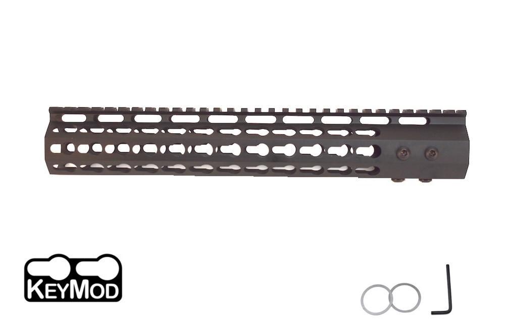 AR15 12" Slim Keymod Handguard Rail One Piece Free Float with 6 Screws ...